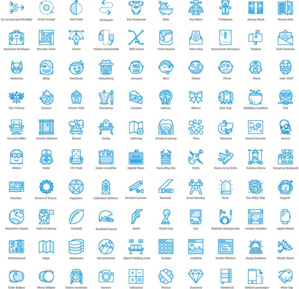100 iconos gratuitos, muy cool y disponibles en 4 estilos