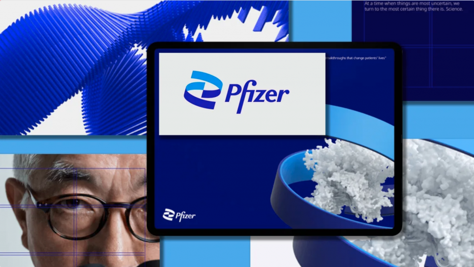 Pfizer actualiza su branding con nuevos colores y tipografía