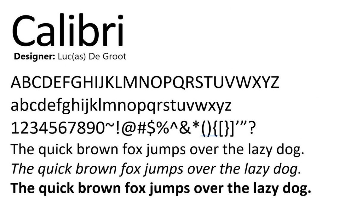 ¿Quién diseñó la tipografía Calibri?